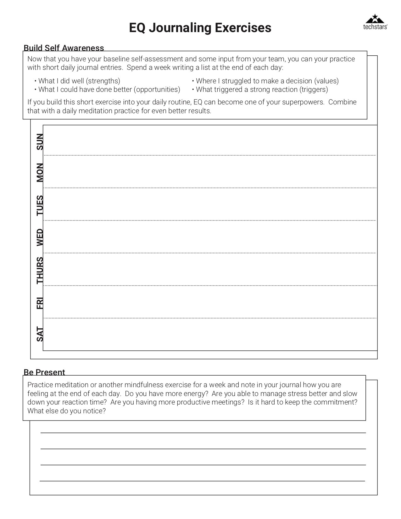 EQ for Entrepreneurs Worksheet